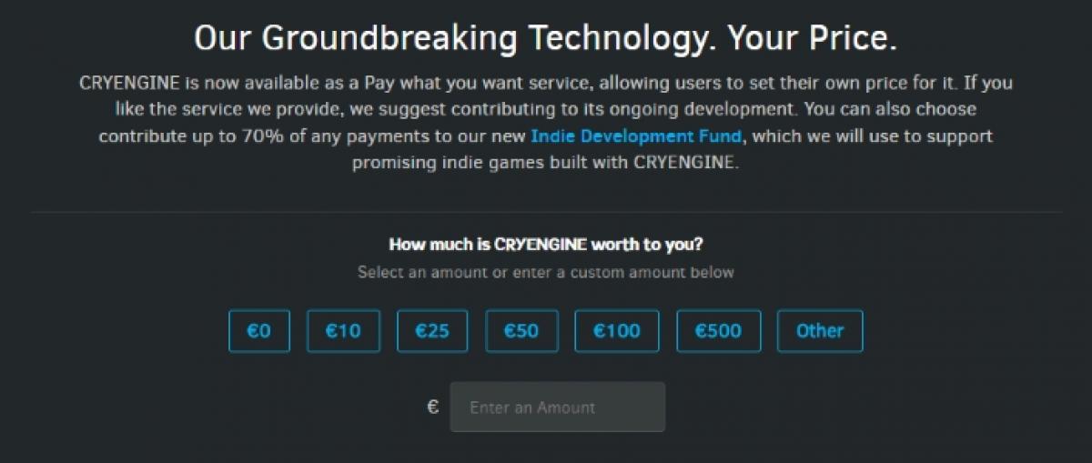 Crytek anuncia CryEngine V bajo el modelo “paga lo que quieras”